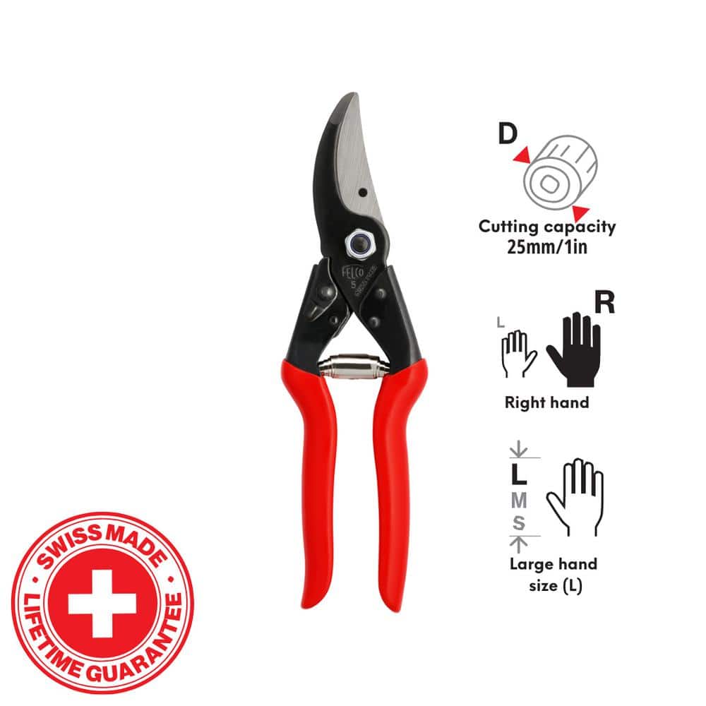 FELCO F5 8.9 in. Pruner All Steel Construction with 1 in. Cut Capacity ...