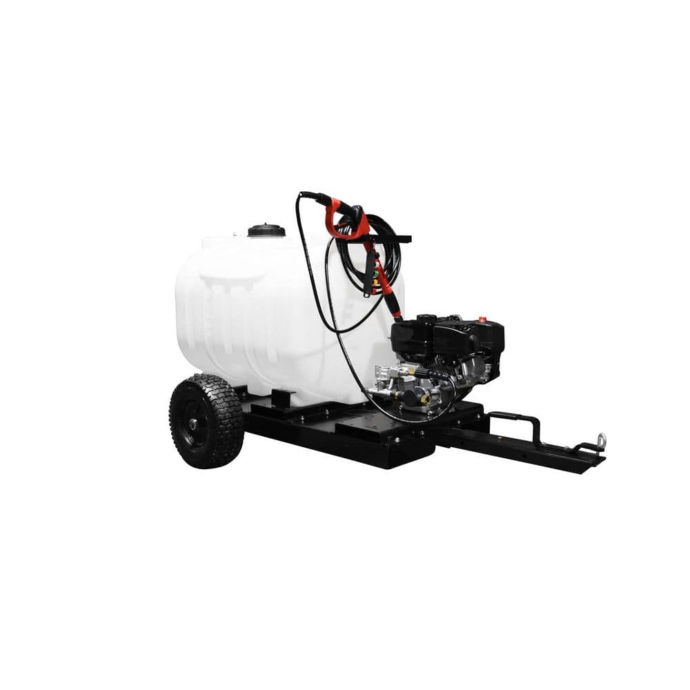 60 Gal. Poly Tank Tow Behind 208 cc Engine Powered Pressure Washer with ...