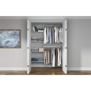 Closet Evolution Basic Hanging 60 in. W - 96 in. W White Wood Closet ...