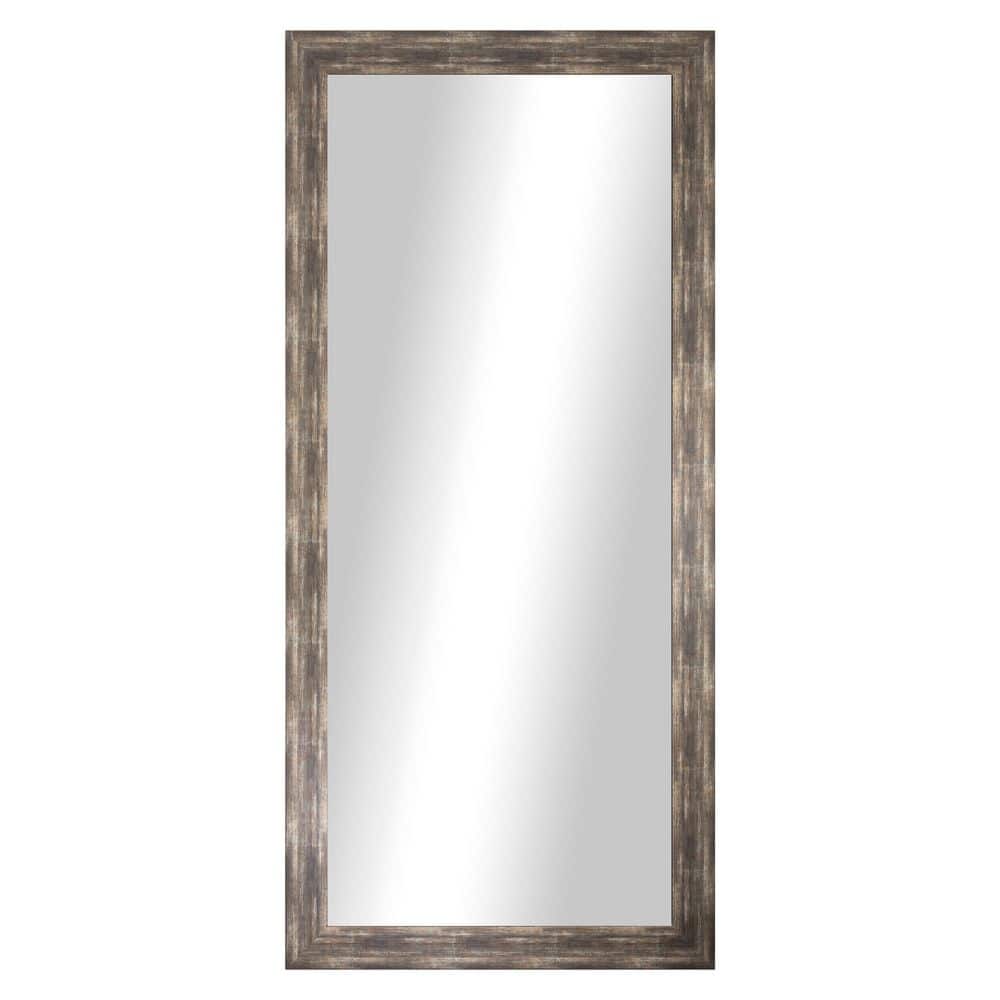 Rayne Mirrors Modern Rustic (33 in. W x 24 in. H) Brushed Brown MDF ...