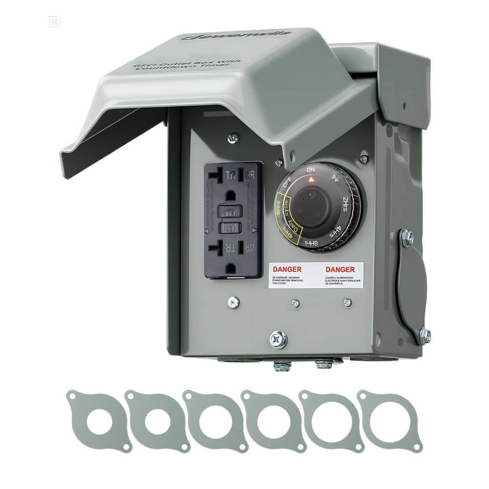 DEWENWILS Outdoor Metal 20 AMP GFCI Outlet Weatherproof Box With ...