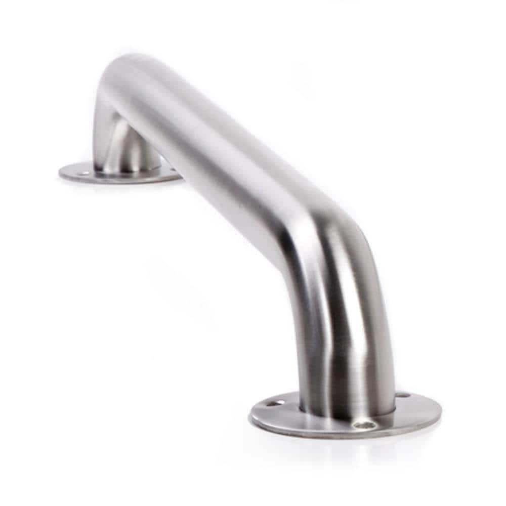 ARISTA 18 in. x 1-1/2 in. Exposed Screw Grab Bar in Brushed Stainless ...