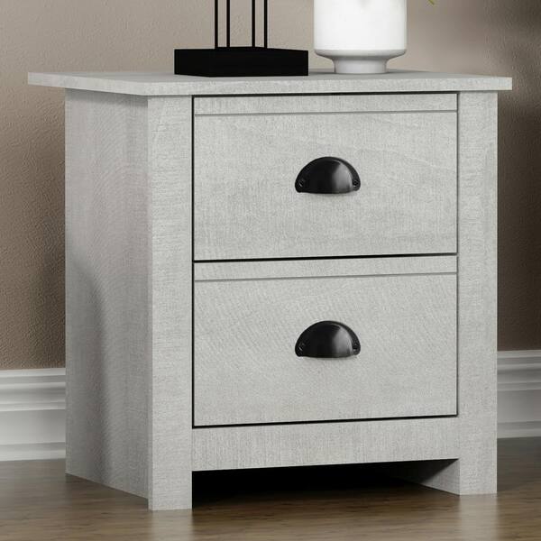 GALANO Geordano 2 Drawer Dusty Gray Oak Nightstand Sidetable 20 in. x 18.9 in. x 16.3 in. SH GDIPU2777AMS The Home Depot