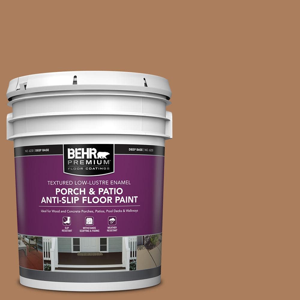 BEHR PREMIUM 5 gal. #S230-6 Burnt Toffee Textured Low-Lustre Enamel ...