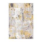 World Rug Gallery Yellow 5 ft. x 7 ft. Distressed Modern Abstract Area ...