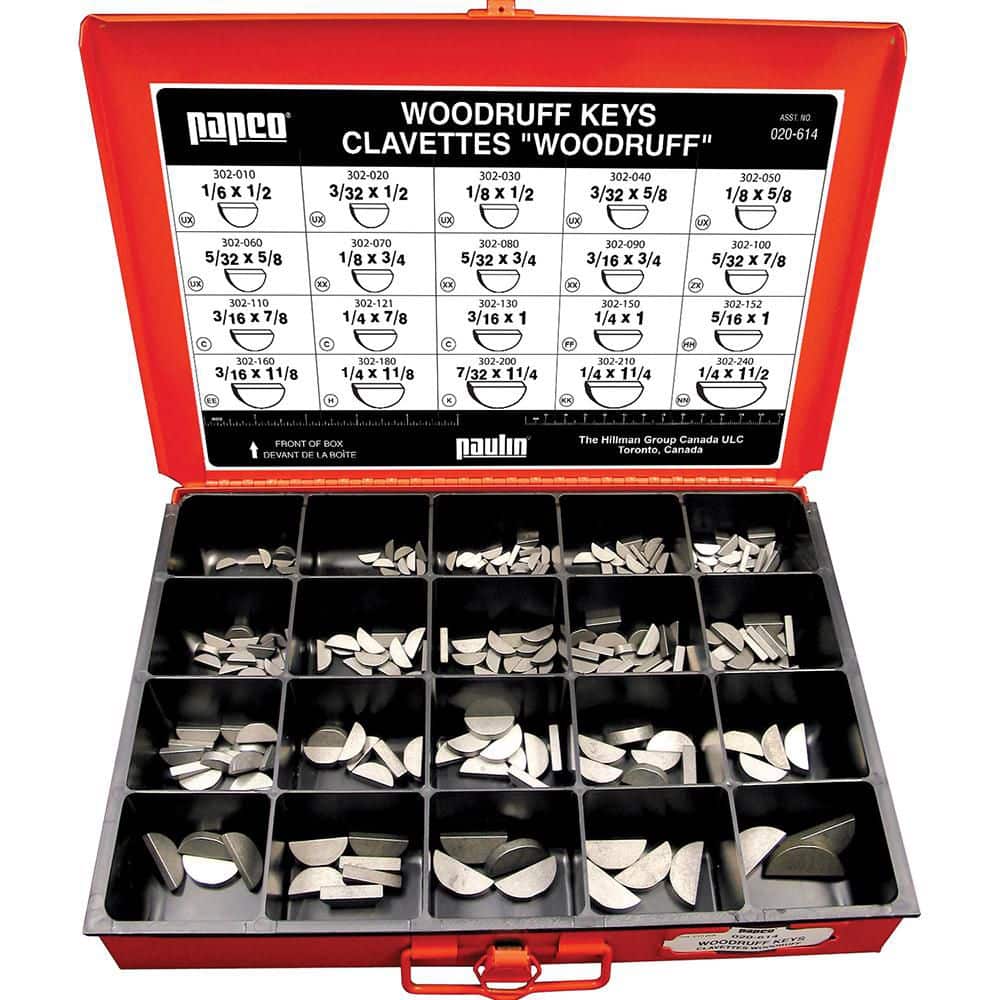 Woodruff Keys Assorted Master Pro Kit (210-Pieces) 020-614 - The Home Depot