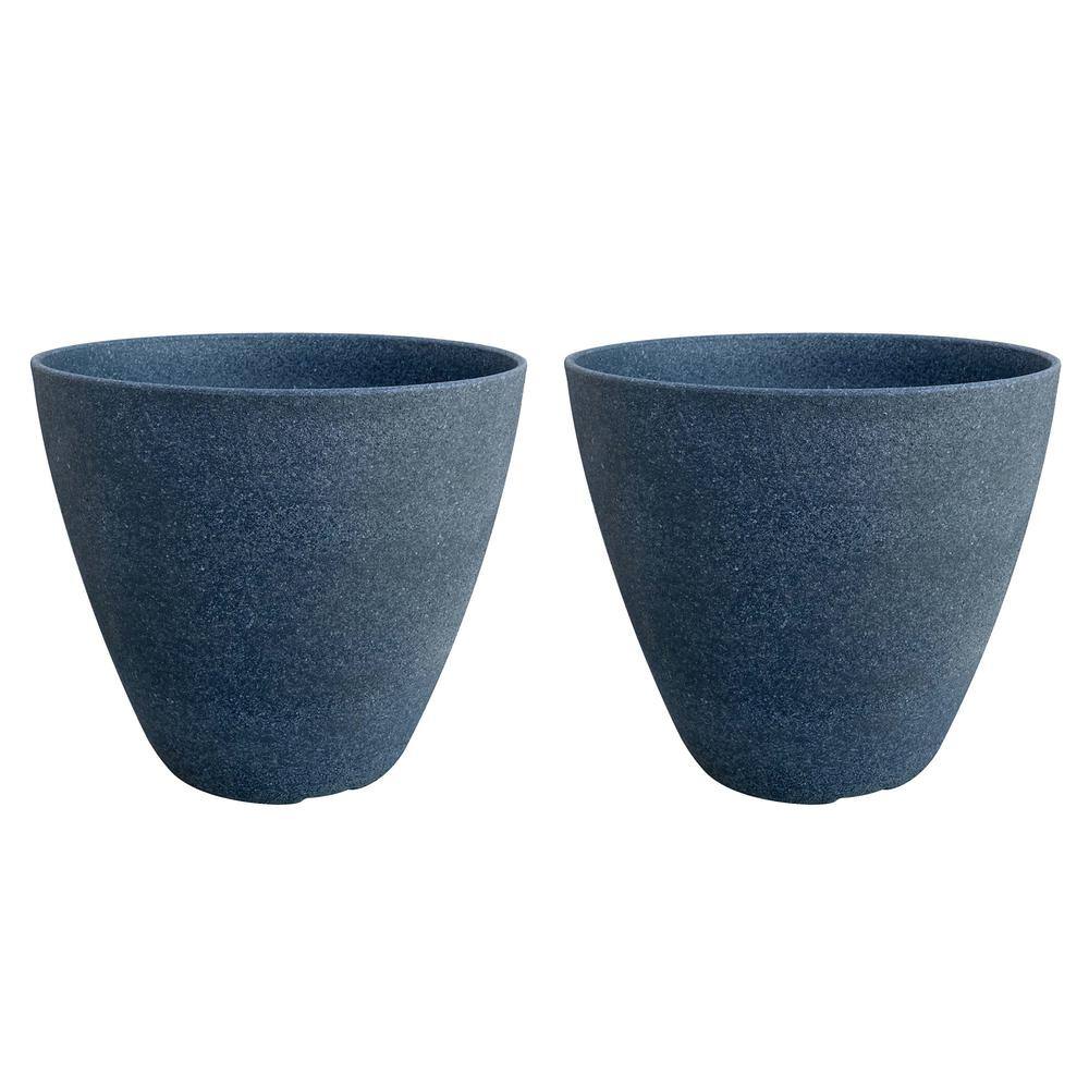 Trendspot 16 in. Dark Grey Kurv Resin Planter (2-Pack) EPS00405N-16M4 ...