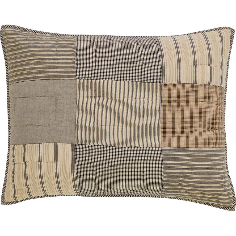VHC BRANDS Sawyer Mill Charcoal Farmhouse Patchwork Cotton Standard ...