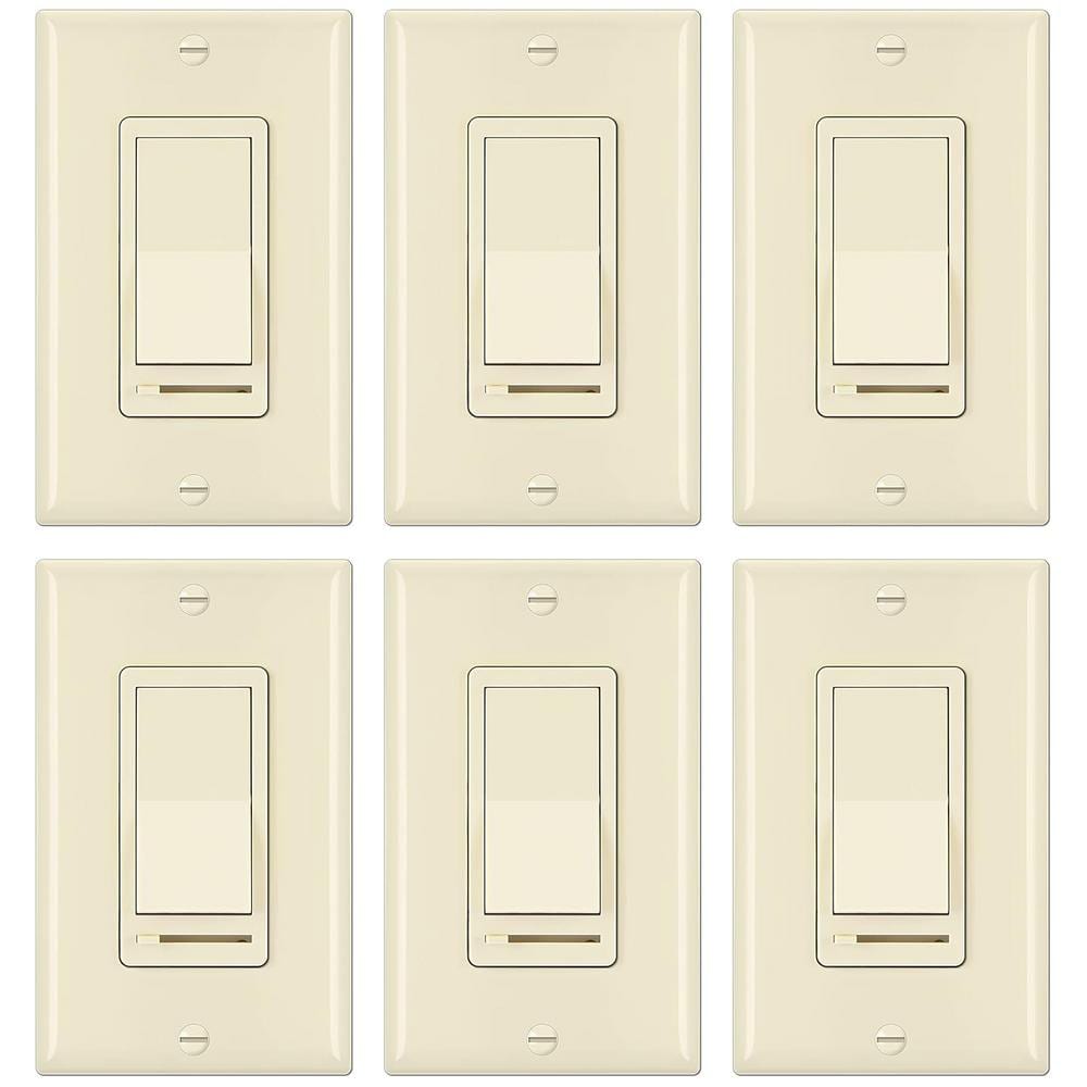 Lukyamzn Beige Rocker Dimmer Switch for Dimmable LED, Halogen and ...