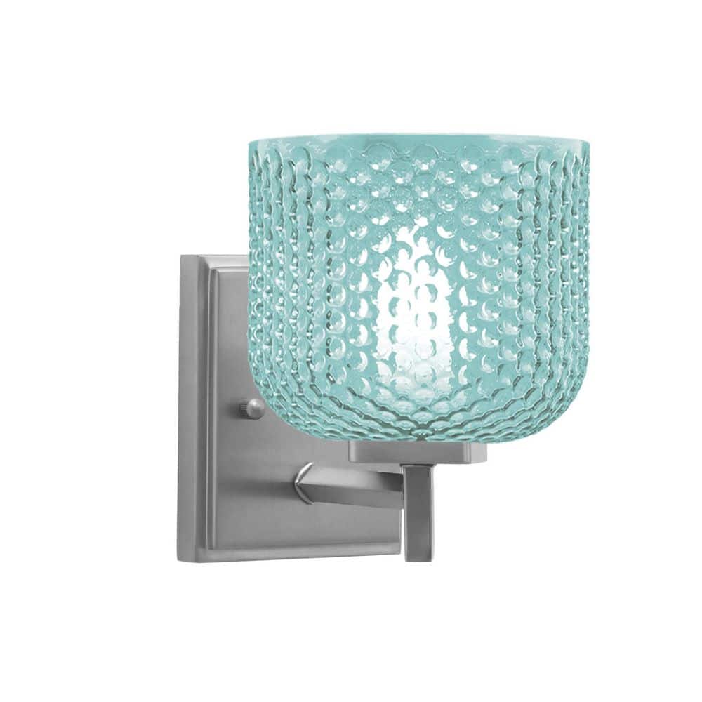 Bridgewater 6 in. 1 Light Graphite Wall Sconce with 6 in. Turquoise ...