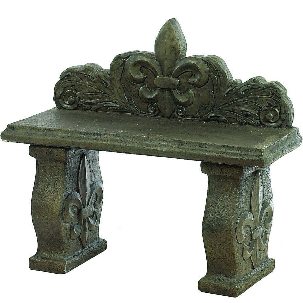 Athens Stonecasting Fleur De Leis Bench 01-014713GR - The Home Depot
