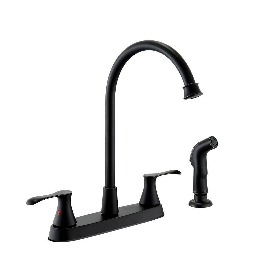 MTTCLE Double Handle Deck Mount Standard Kitchen Faucet, 4-Hole 8 in ...