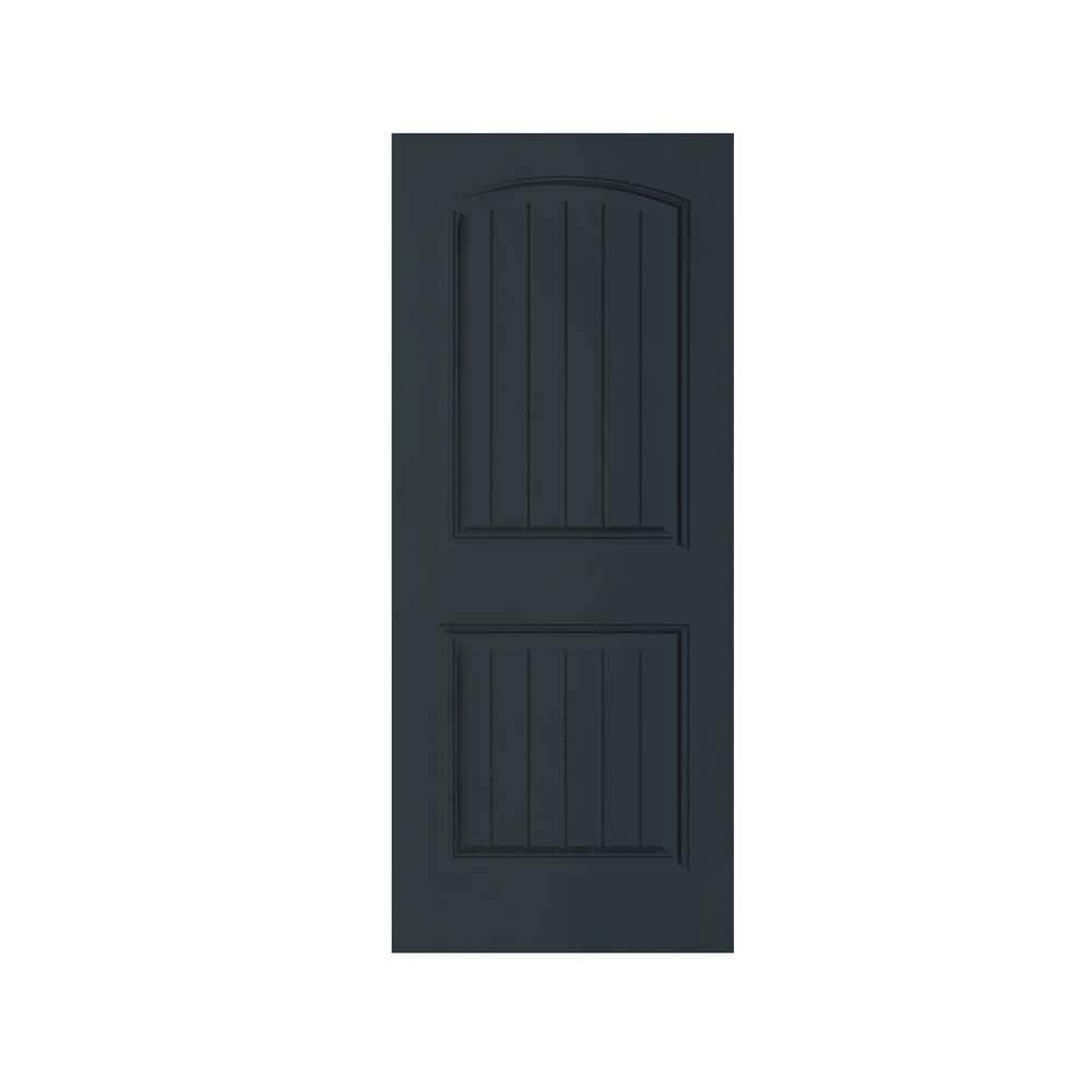 CALHOME Elegant 30 in. x 80 in. 2-Panel Charcoal Gray Stained MDF ...