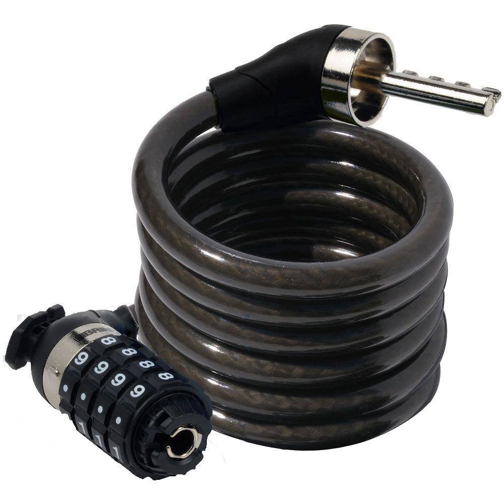 Brinks 3/8 in. x 6 ft. Resettable Combination Locking Cable with Kevlar ...