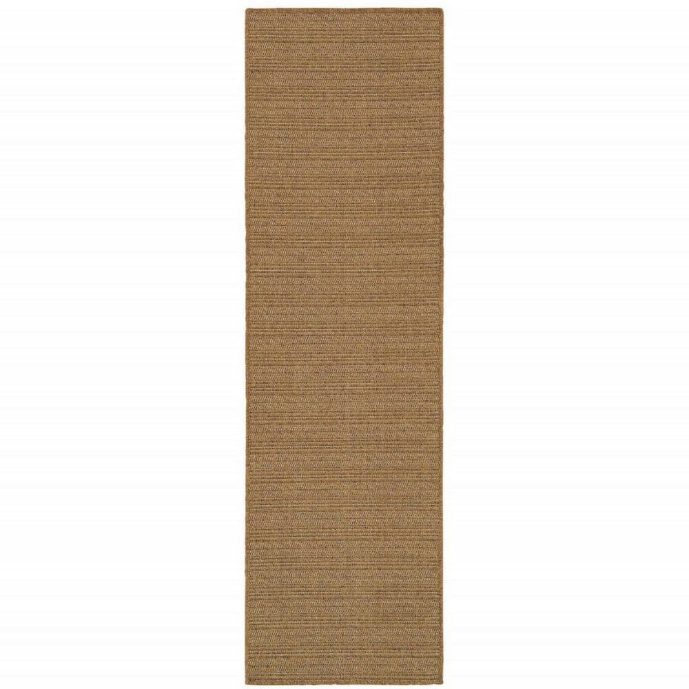 HomeRoots Tan 2 ft. x 8 ft. Loomed Polypropylene Rectangle Indoor ...
