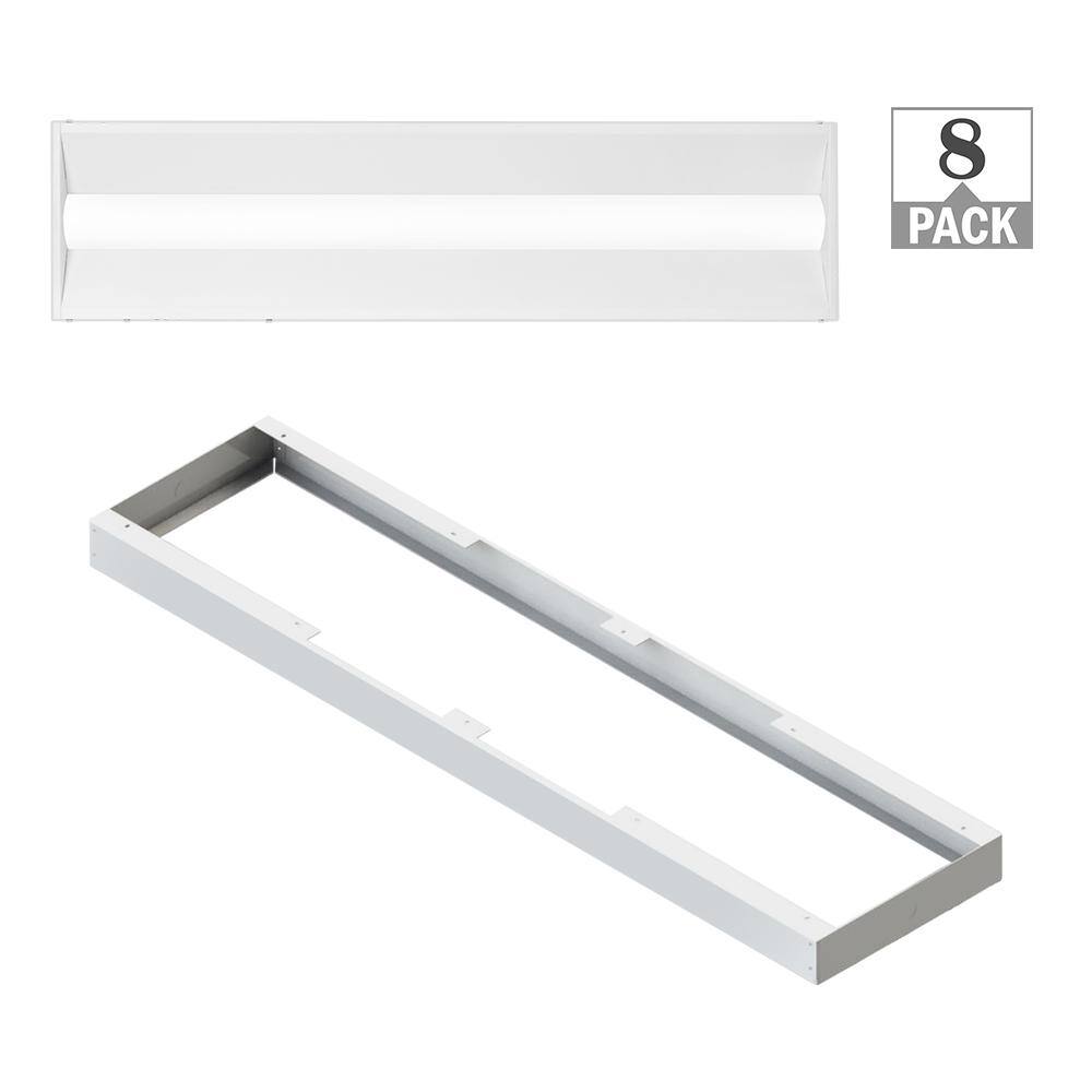 ETI LIGHTING 1 ft. x 4 ft. Center Basket Integrated LED Troffer Light ...