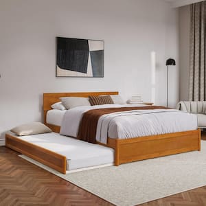 AFI Wesley Walnut Brown Solid Wood Frame Twin XL Platform Bed with ...