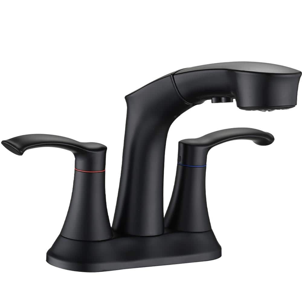 Magic Home 4 in. Centerset Pull Out Sprayer Faucet Double Handle High ...