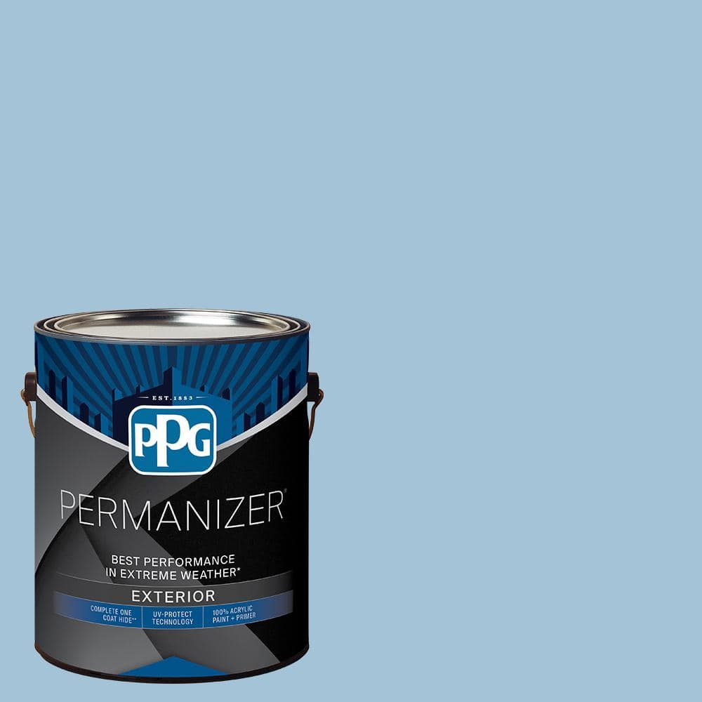 PERMANIZER 1 gal. PPG1158-3 Blue Bows Satin Exterior Paint PPG1158-3PZ ...