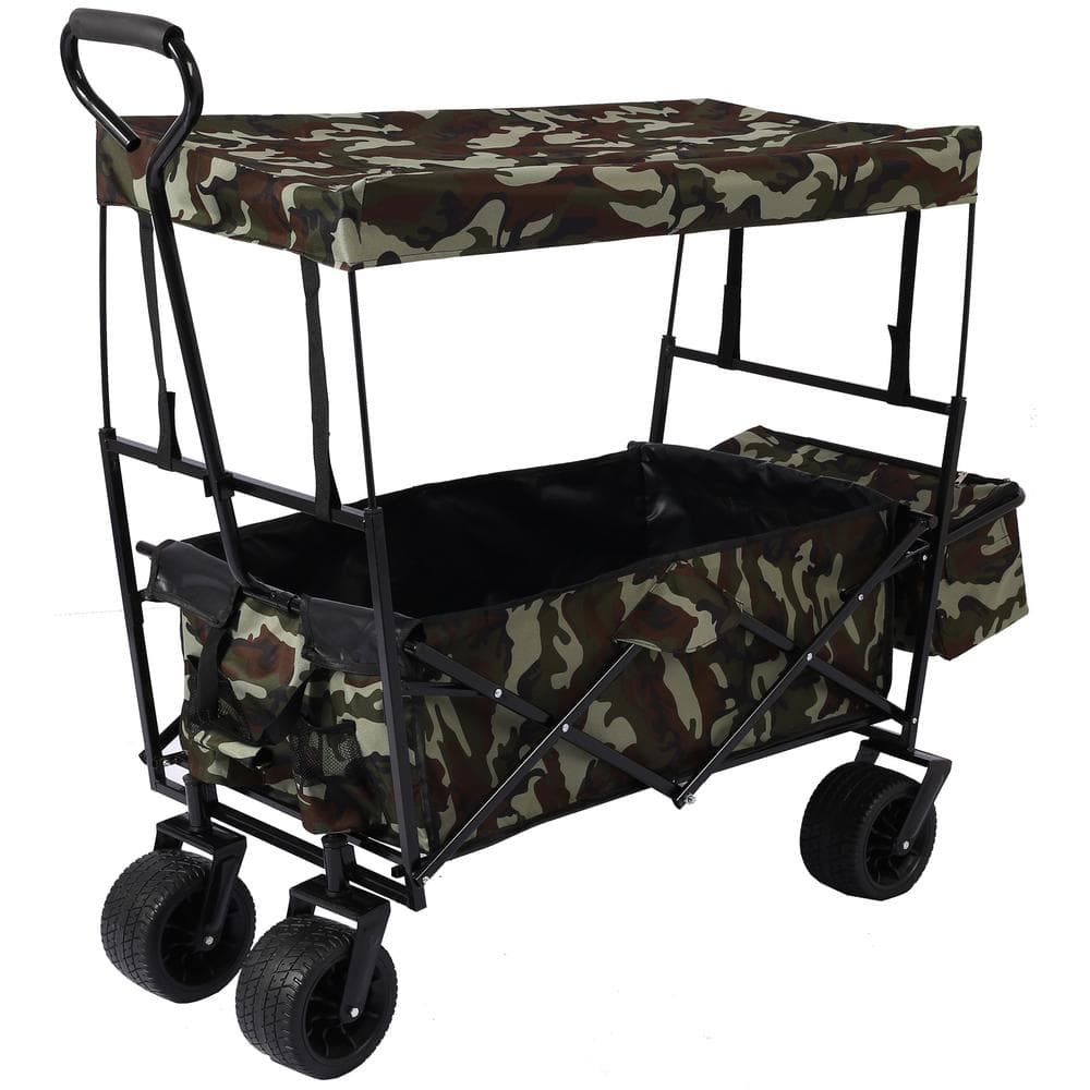 maocao hoom 6.5 Cu.Ft. Steel Garden Cart in Black SFW115005 - The Home ...