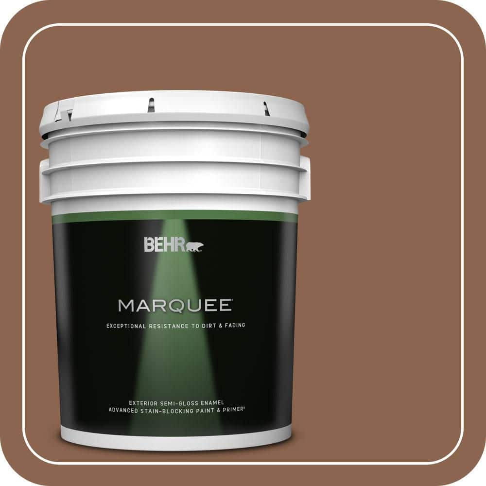 BEHR MARQUEE 5 gal. #MQ2-01 Burnished Brandy Semi-Gloss Enamel Exterior ...