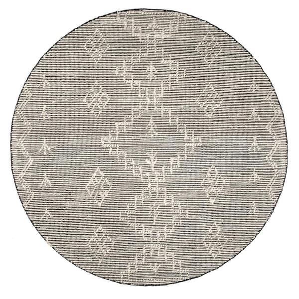 nuLOOM Moroccan Julianne Jute Beige 6 ft. x 6 ft. Indoor Round Area Rug ...