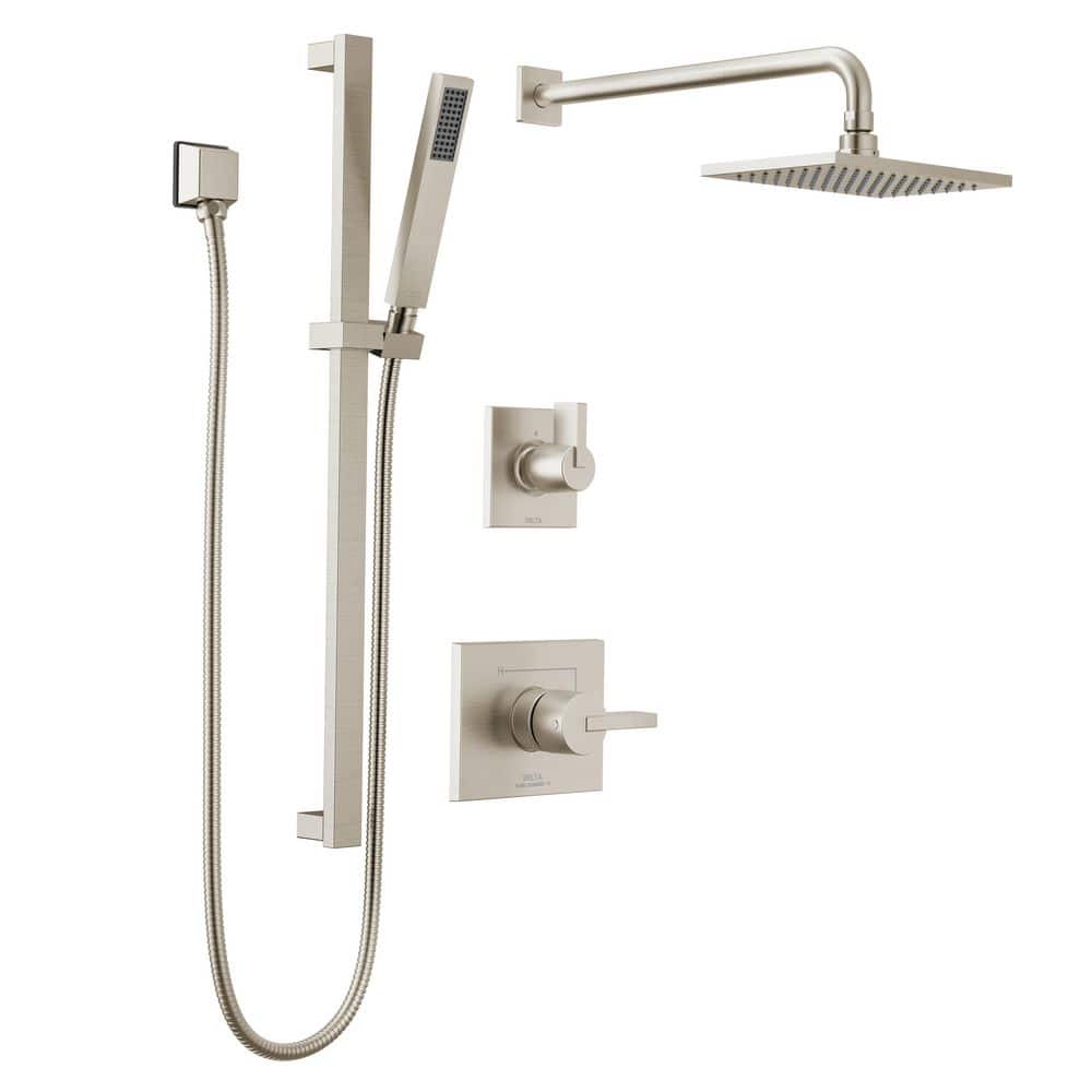Delta Vero 2-Handle 2-Spray Shower Faucet 1.75 GPM with Hand Shower and ...