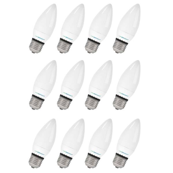 Viribright 25-Watt Equivalent B11 E26 Frosted LED Candelabra Light Bulb ...
