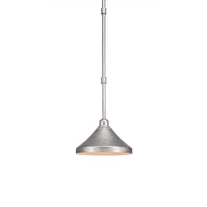 OUKANING 1-Light Modern Silver Adjustable Height Mini Pendant Light ...