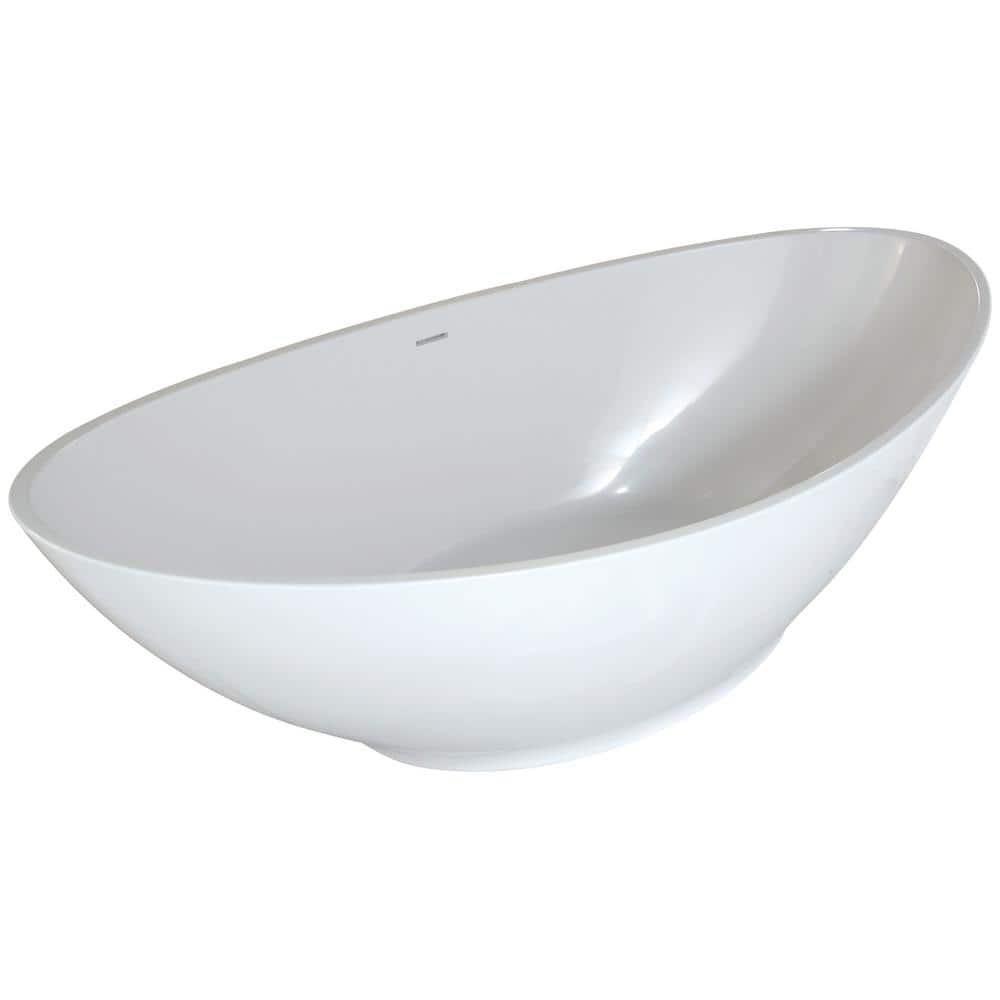 Hydro Systems Logan 6 ft. Solid Surface Stone Resin Flatbottom Non-Whirlpool Freestanding ...