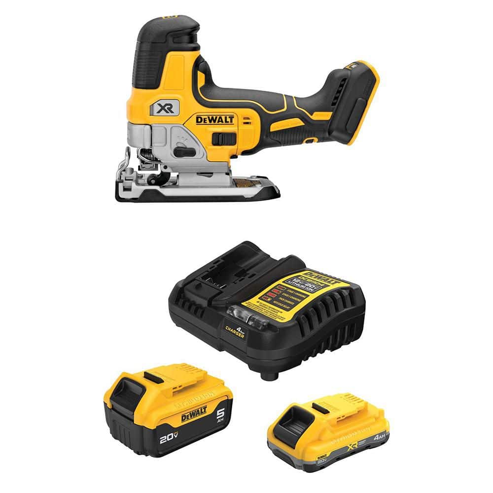DEWALT 20V MAX XR Lithium-Ion Cordless Barrel Grip Jigsaw with 20V 4.0 ...