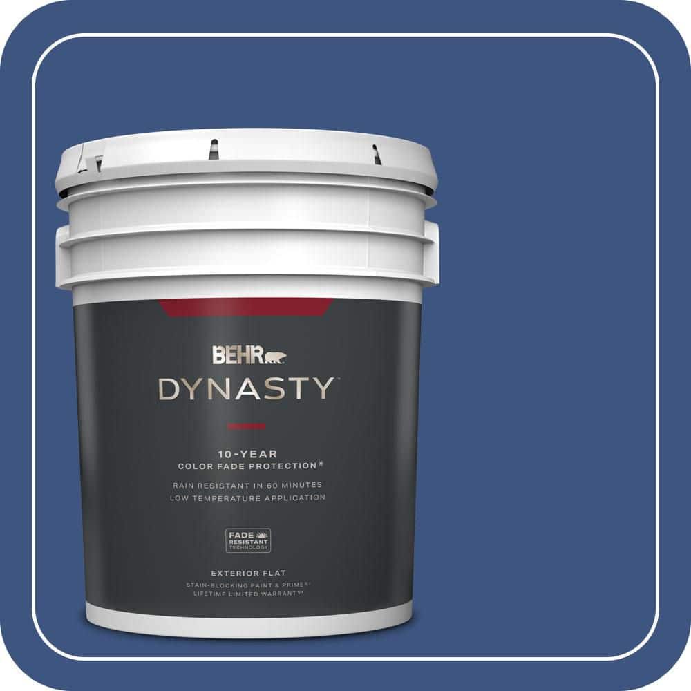 BEHR DYNASTY 5 gal. #S-G-600 Deep Azure Flat Exterior Stain-Blocking ...