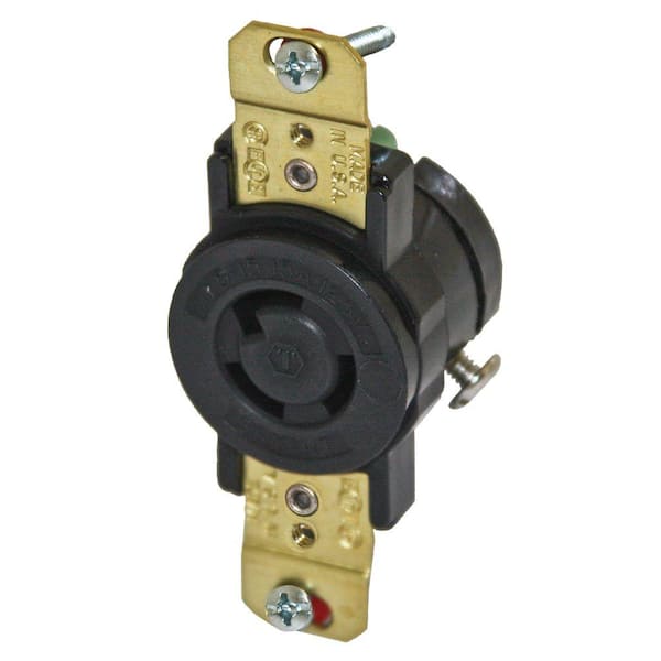 Hubbell 15 AMP Locking Outlet - Black L515RZ - The Home Depot