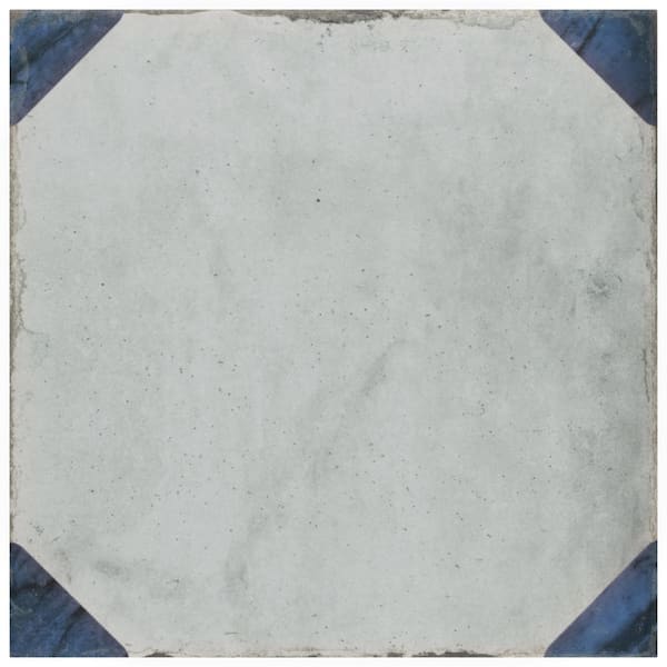 Merola Tile Renaissance Deco Indigo Corner 8 in. x 8 in. Porcelain ...