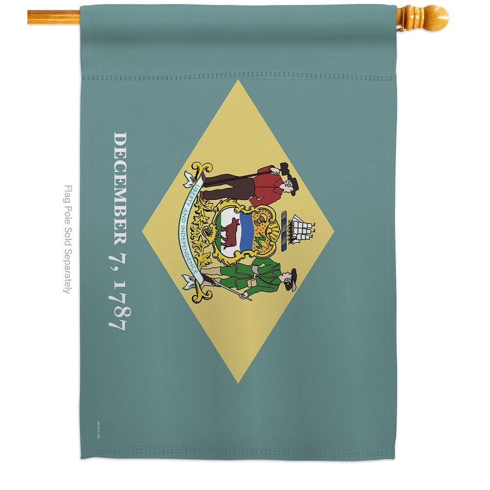 Ornament Collection 2.5 ft. x 4 ft. Polyester Delaware States 2-Sided ...