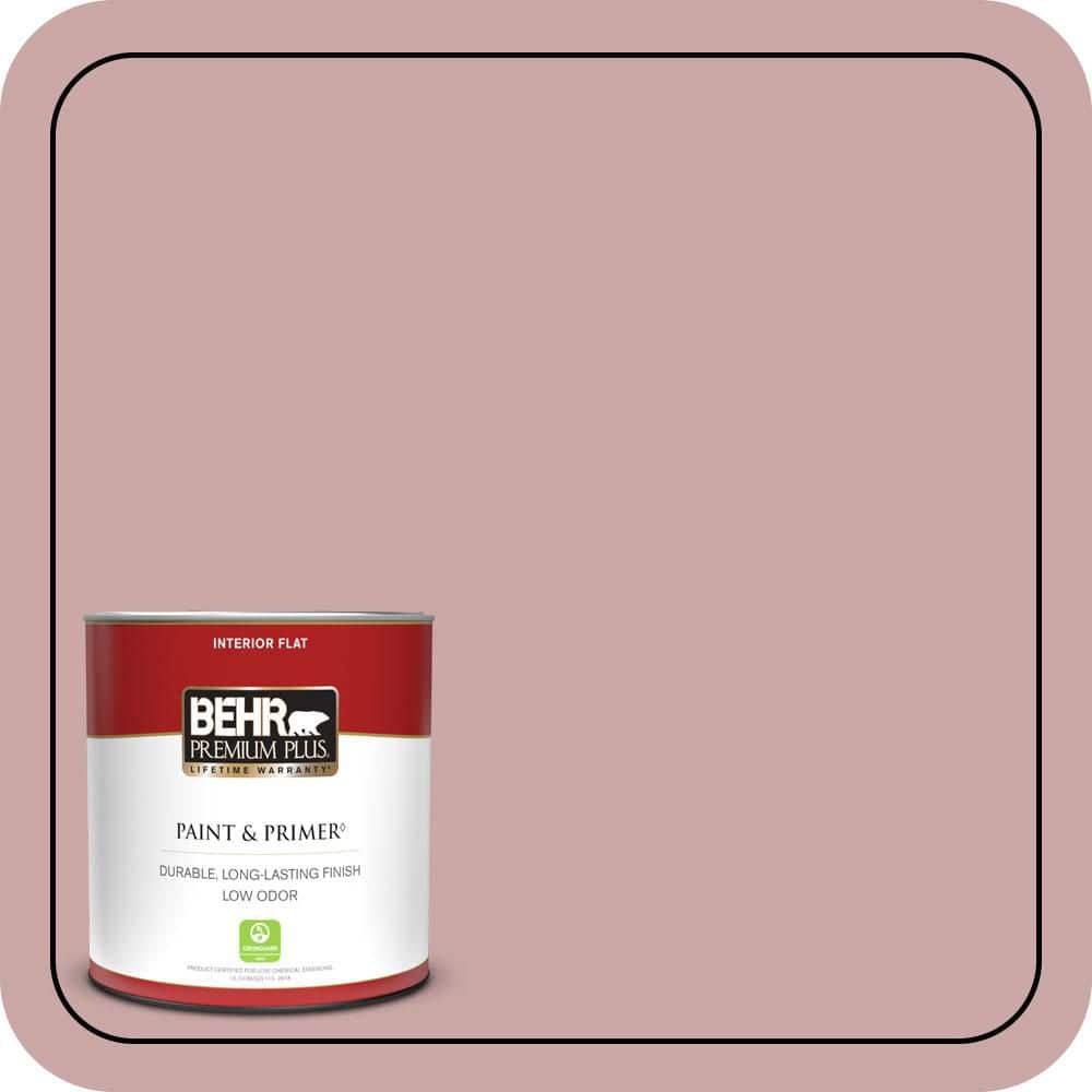 BEHR PREMIUM PLUS 1 qt. #140E-3 Rose Bisque Flat Low Odor Interior ...