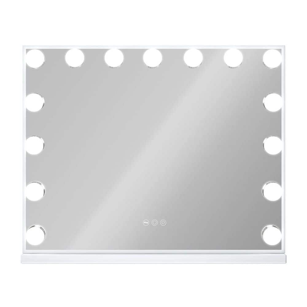 LIVACA 23 in. W x 19 in. H Rectangular Metal Frameless Wall Bathroom ...