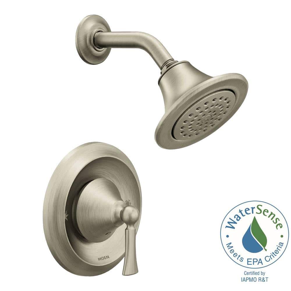 MOEN Wynford 1-Handle 1-Spray Posi-Temp Shower Faucet Trim Kit in Brushed Nickel (Valve Not ...