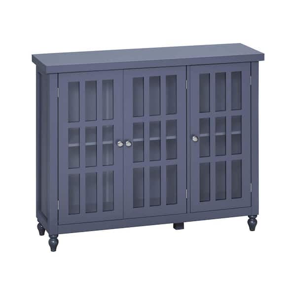 Gray Wood Pantry Organizer, Storage Cabinet with Glass Doors, and ...