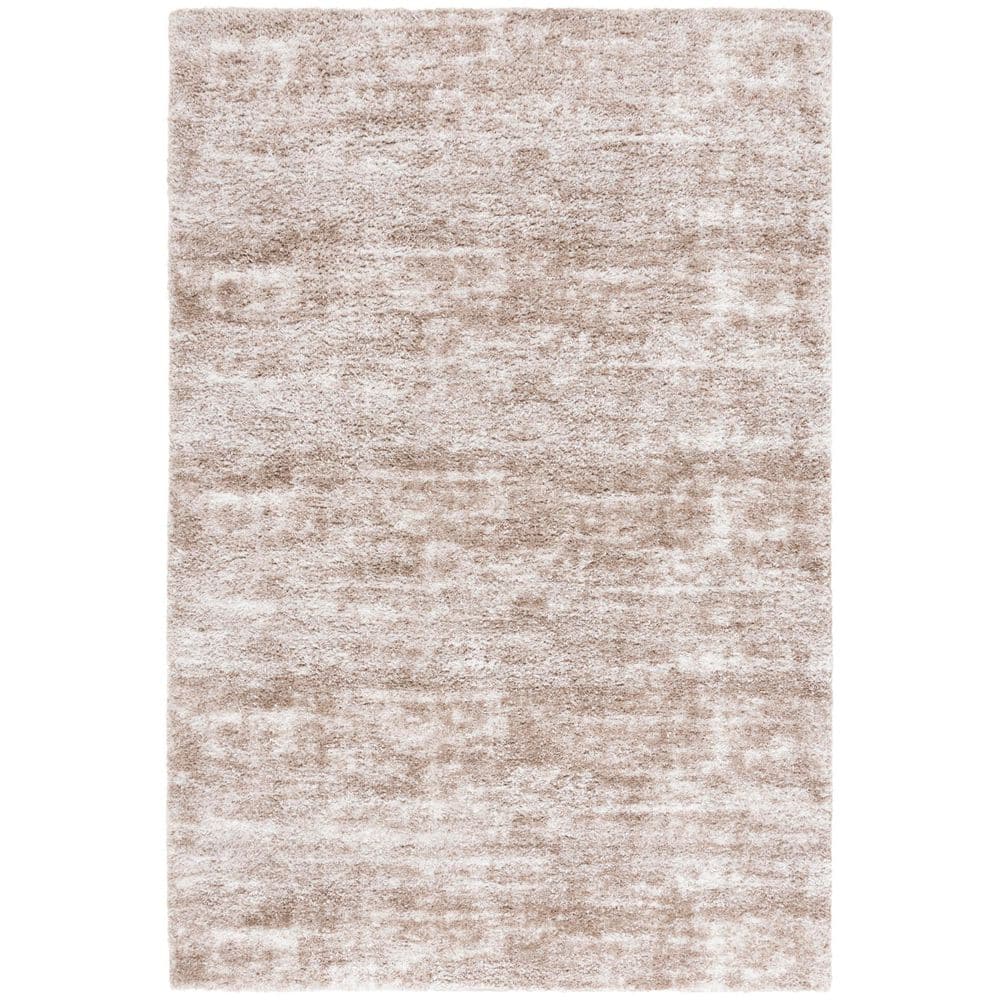 SAFAVIEH Penelope Shag Taupe/Ivory 8 ft. x 10 ft. Abstract Distressed ...