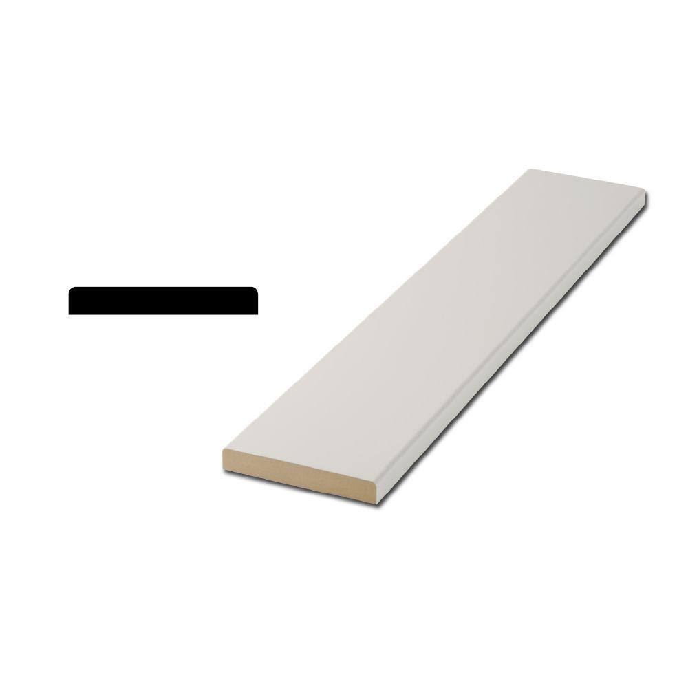 FINISHED ELEGANCE 458 11/16 in. x 4 5/8 in. x 96 in. Finished MDF White ...