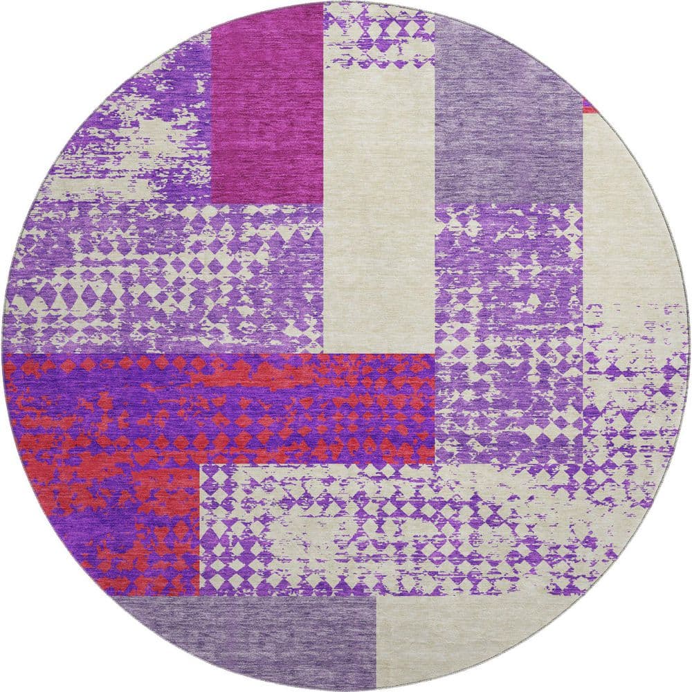 Addison Rugs Mayfield Premium Machine Washable Abstract AMF941 Lavender ...