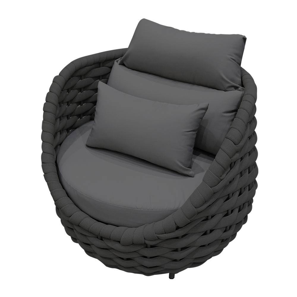 TWT Bird's Nest shape Waterproof Outdoor Single Sofa Longe Chair with ...