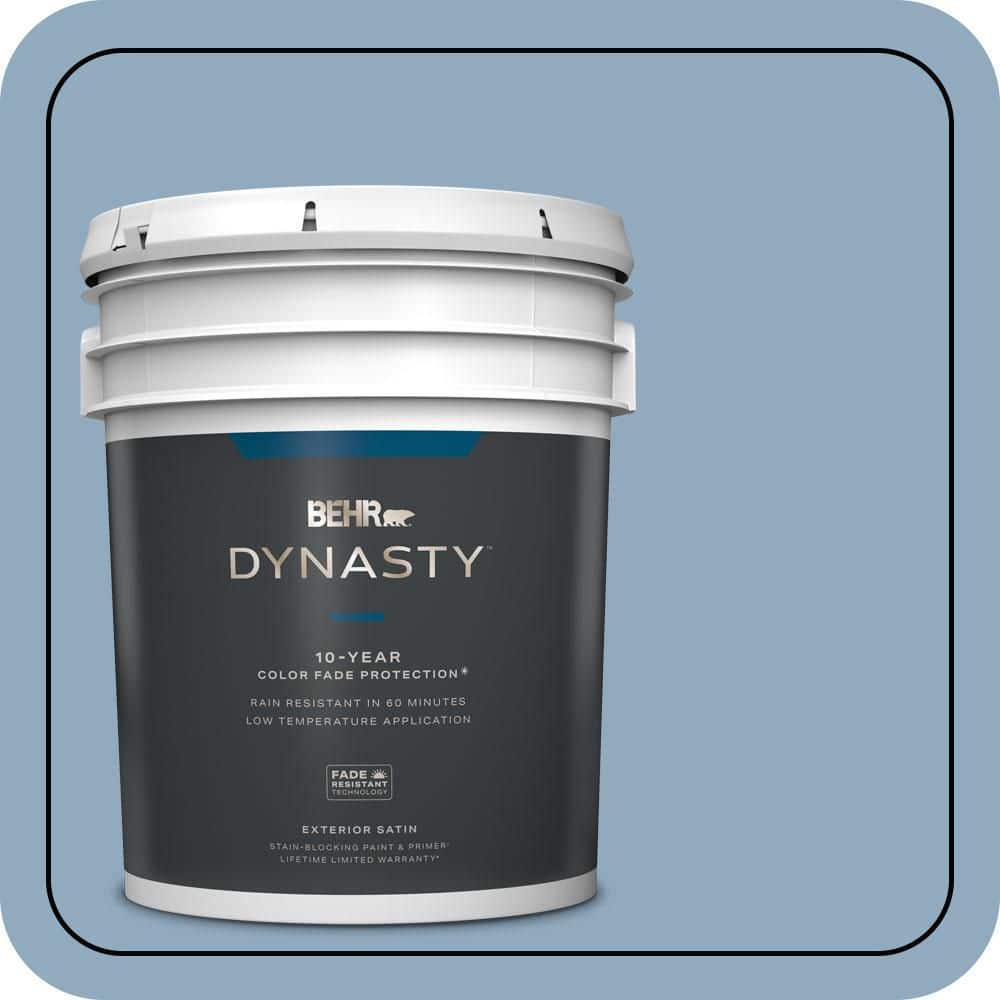 BEHR DYNASTY 5 gal. #BIC-10 Cotton Denim Satin Enamel Exterior Stain ...