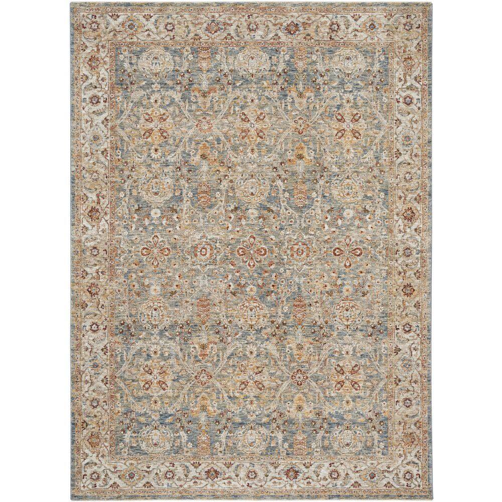 Nourison Sahar Blue 9 ft. x 13 ft. Floral Vintage Traditional Area Rug ...