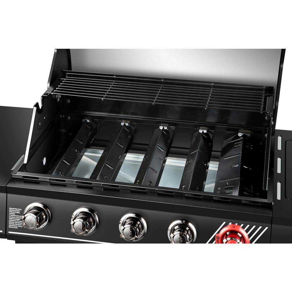 Buy 5-Burner Natural Gas Grill in Matte Black with TriVantage Multi ...