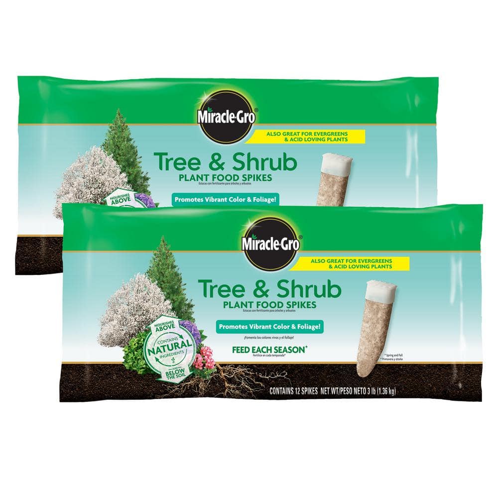 Miracle-Gro Tree and Shrub Plant Food Spikes with 12 Spikes (2-Pack ...