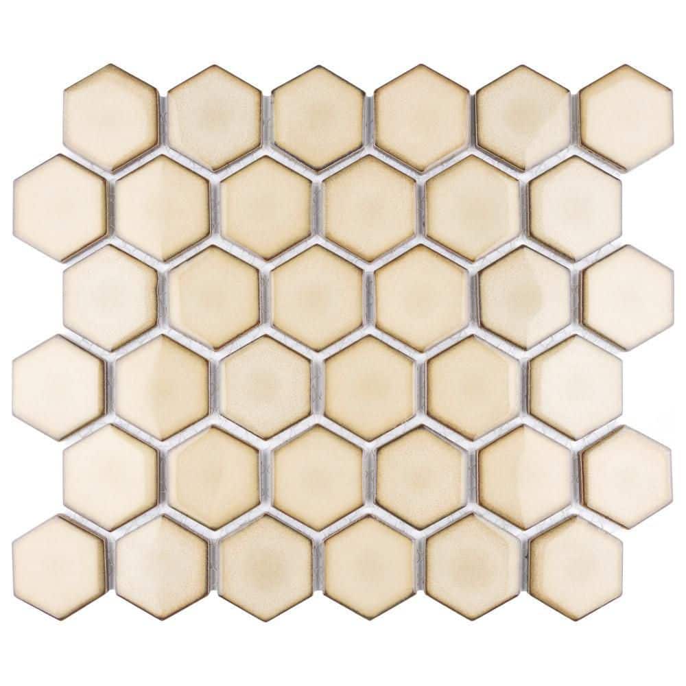 Merola Tile Hudson Due 2" Hex Caffe 6 in. x 6 in. Porcelain Mosaic Take ...