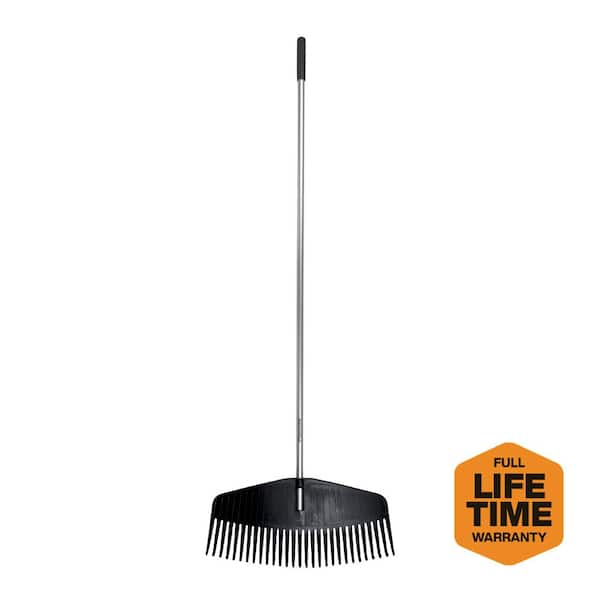 Fiskars 67 in. Lightweight Aluminum Handle Leaf Rake 1068952 - The Home ...
