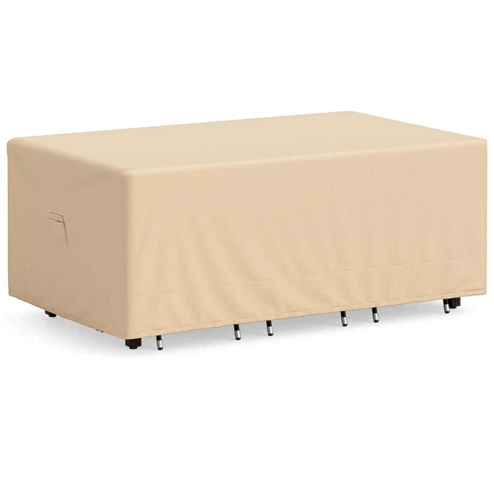 Costway Patio 90 in. x 50 in. Dining Set Cover Rectangle Table Chair ...